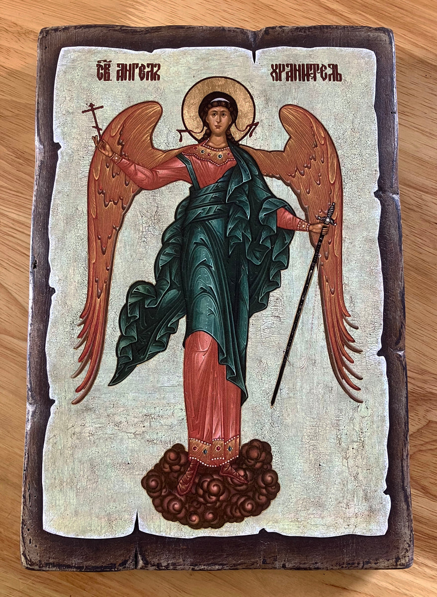 HOLY GUARDIAN ANGEL ICON (Eastern Orthodox Art) – Faustus Antiquarian